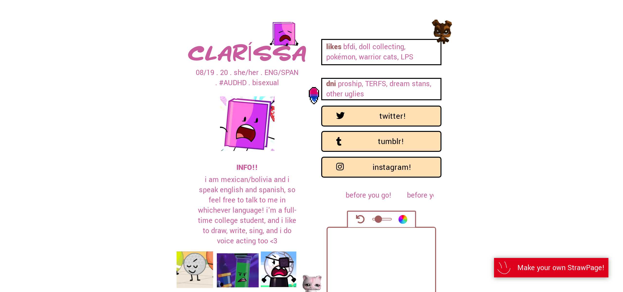 clarissasbakery's strawpage