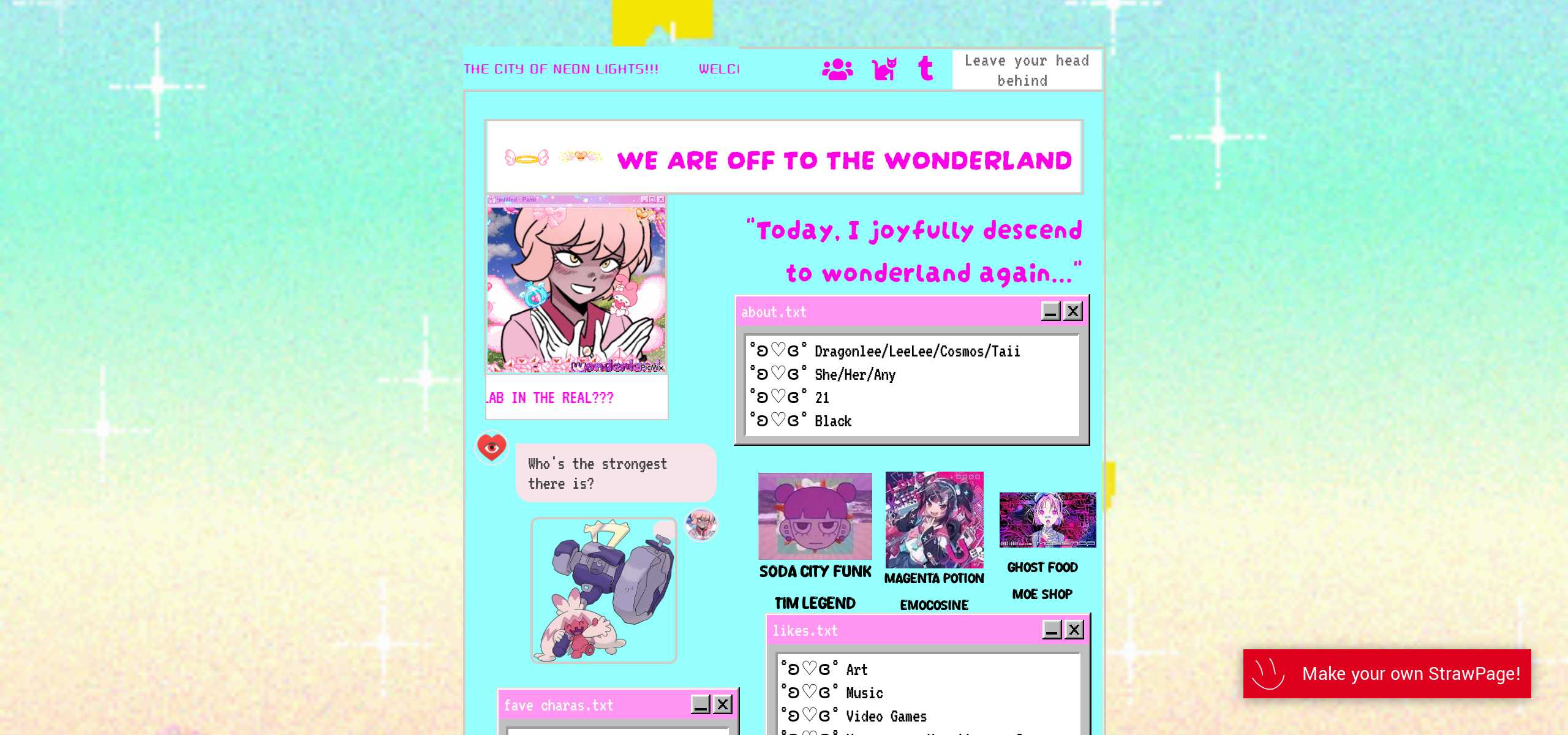 thelovelydragonleelee's strawpage